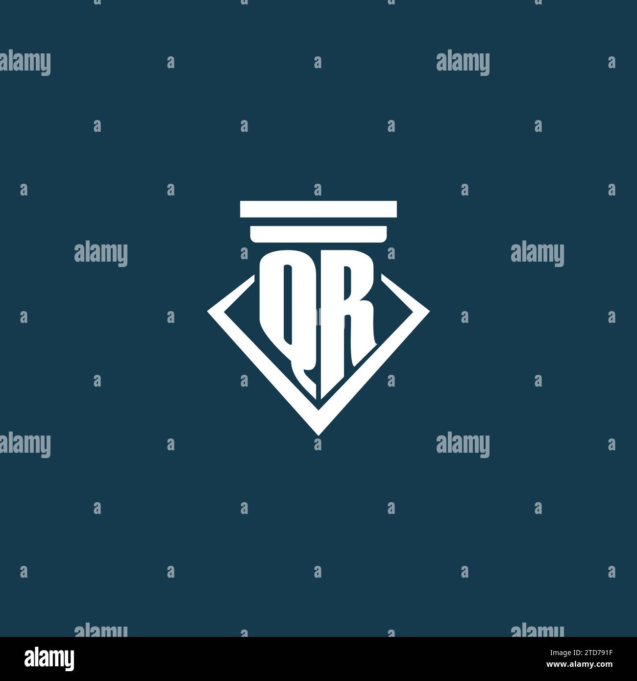 QR initial monogram logo for law firm, lawyer or advocate with pillar ...