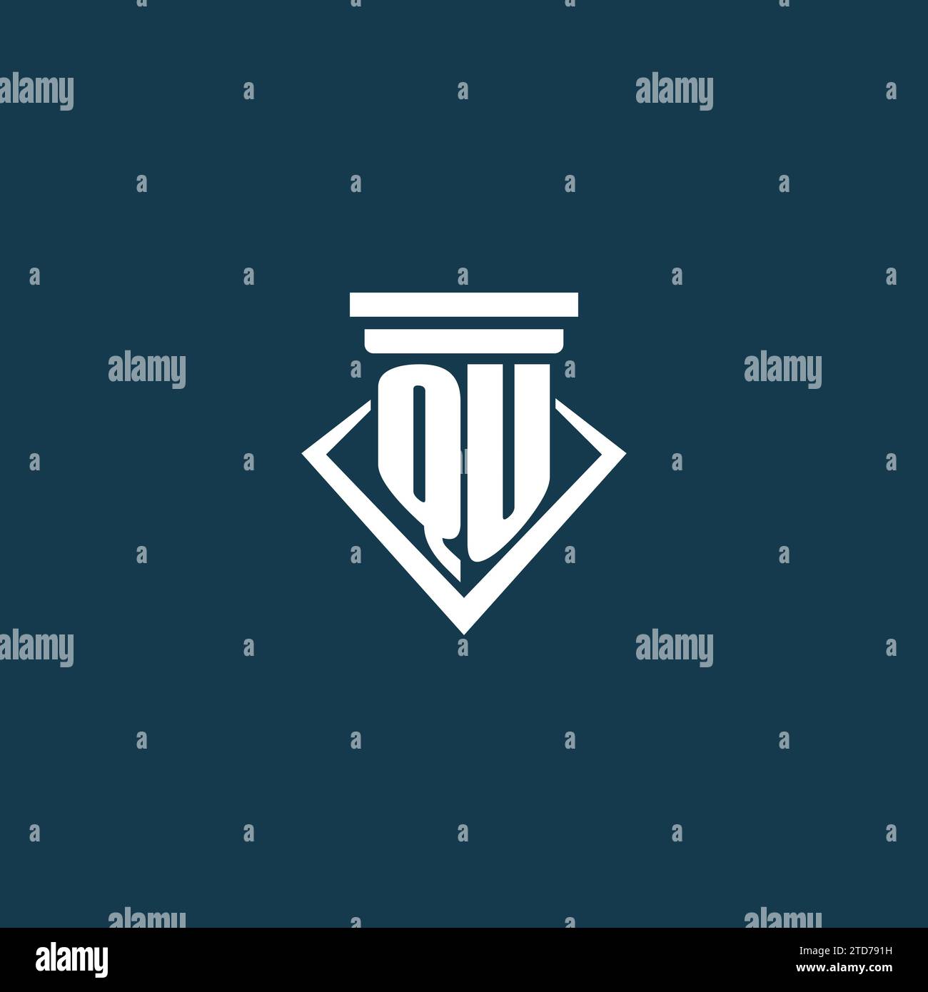QU initial monogram logo for law firm, lawyer or advocate with pillar icon design ideas Stock ...
