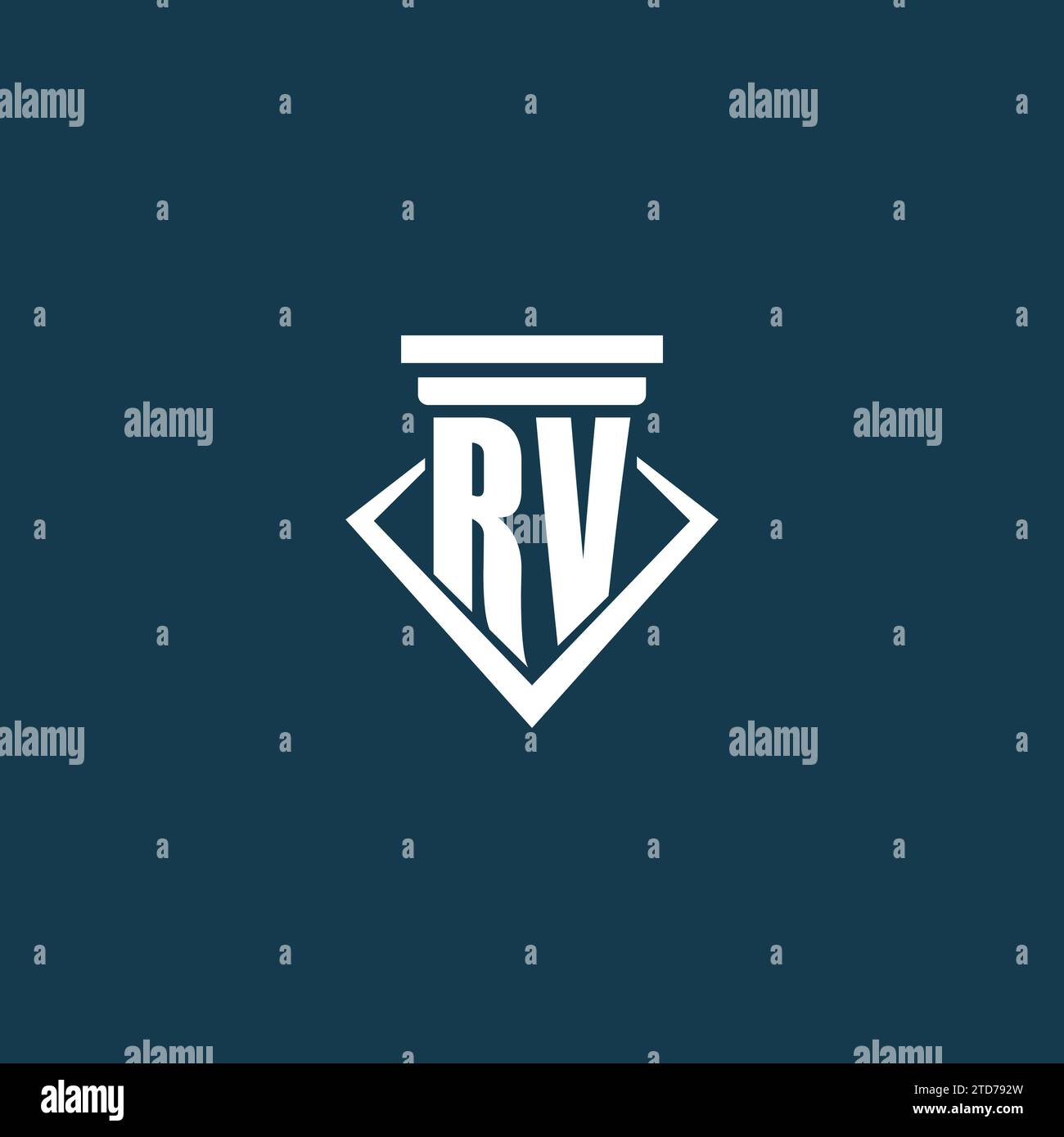 RV initial monogram logo for law firm, lawyer or advocate with pillar ...