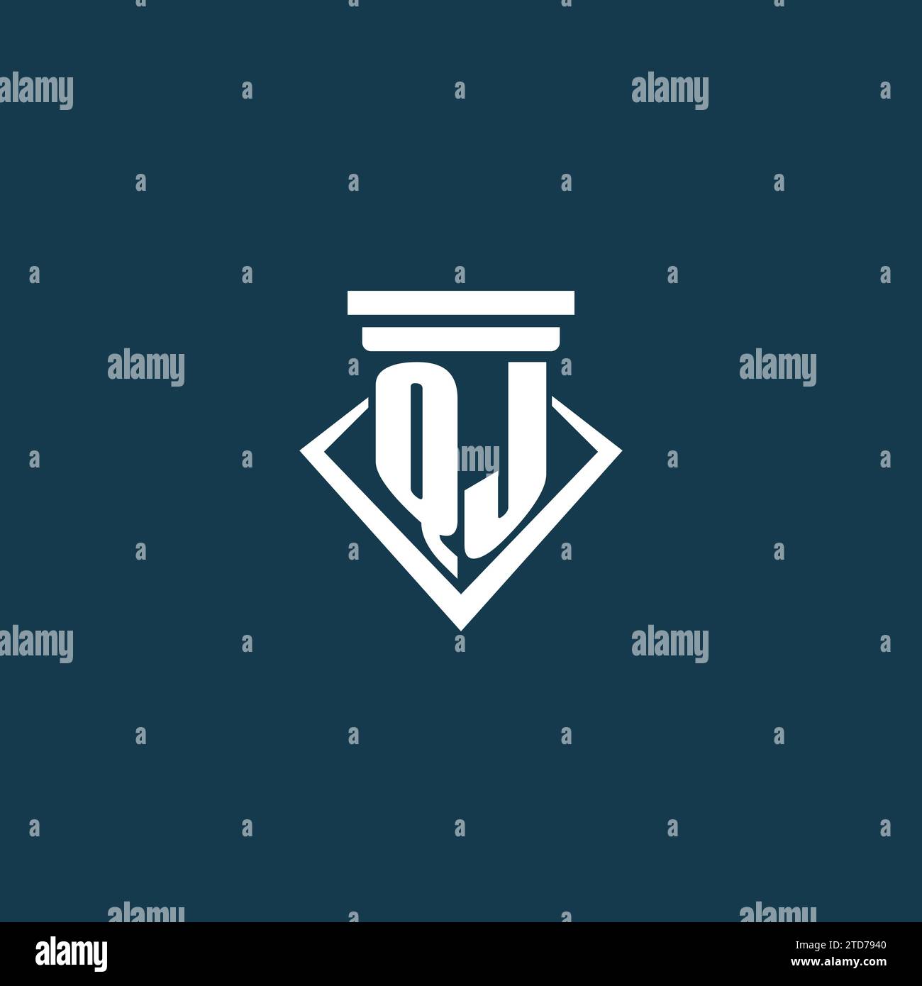 QJ initial monogram logo for law firm, lawyer or advocate with pillar ...