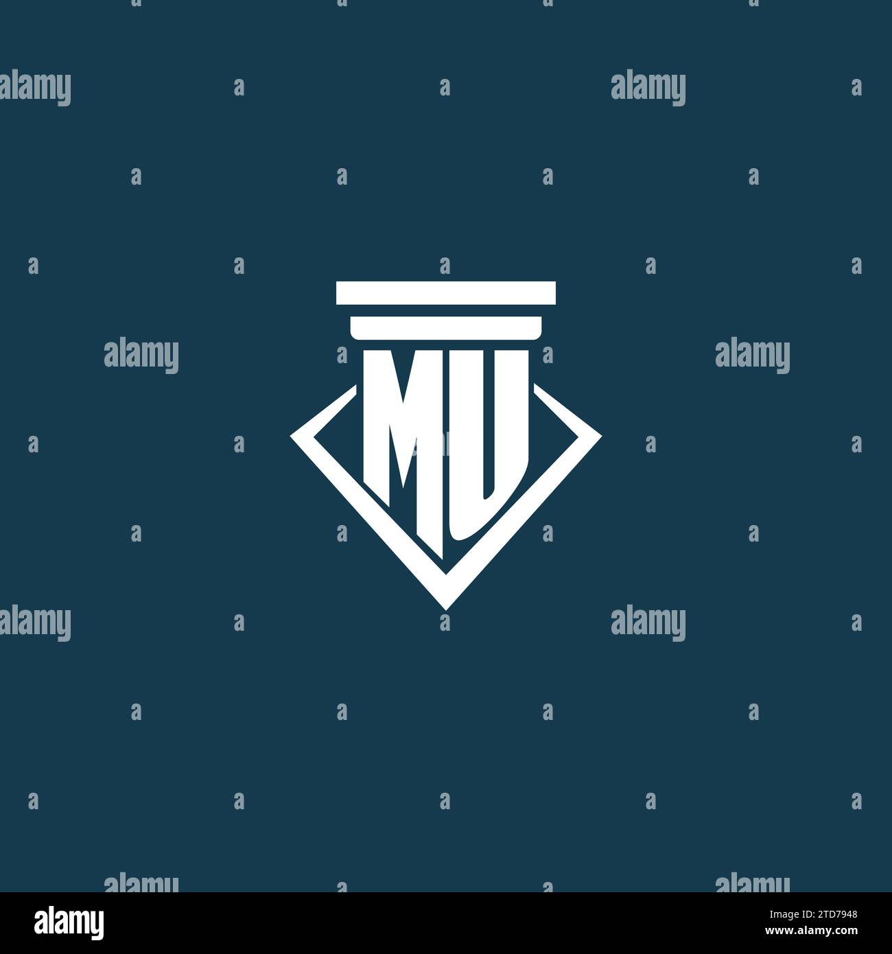 MU initial monogram logo for law firm, lawyer or advocate with pillar ...