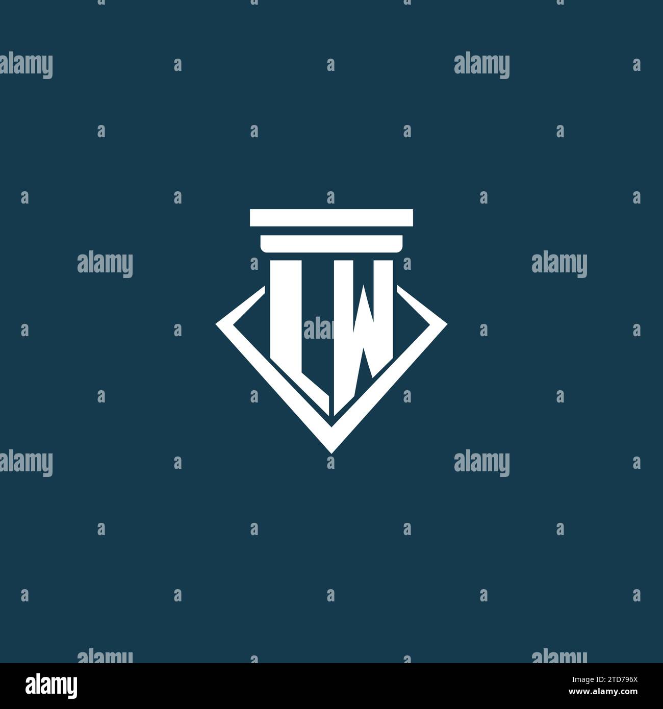 LW initial monogram logo for law firm, lawyer or advocate with pillar ...
