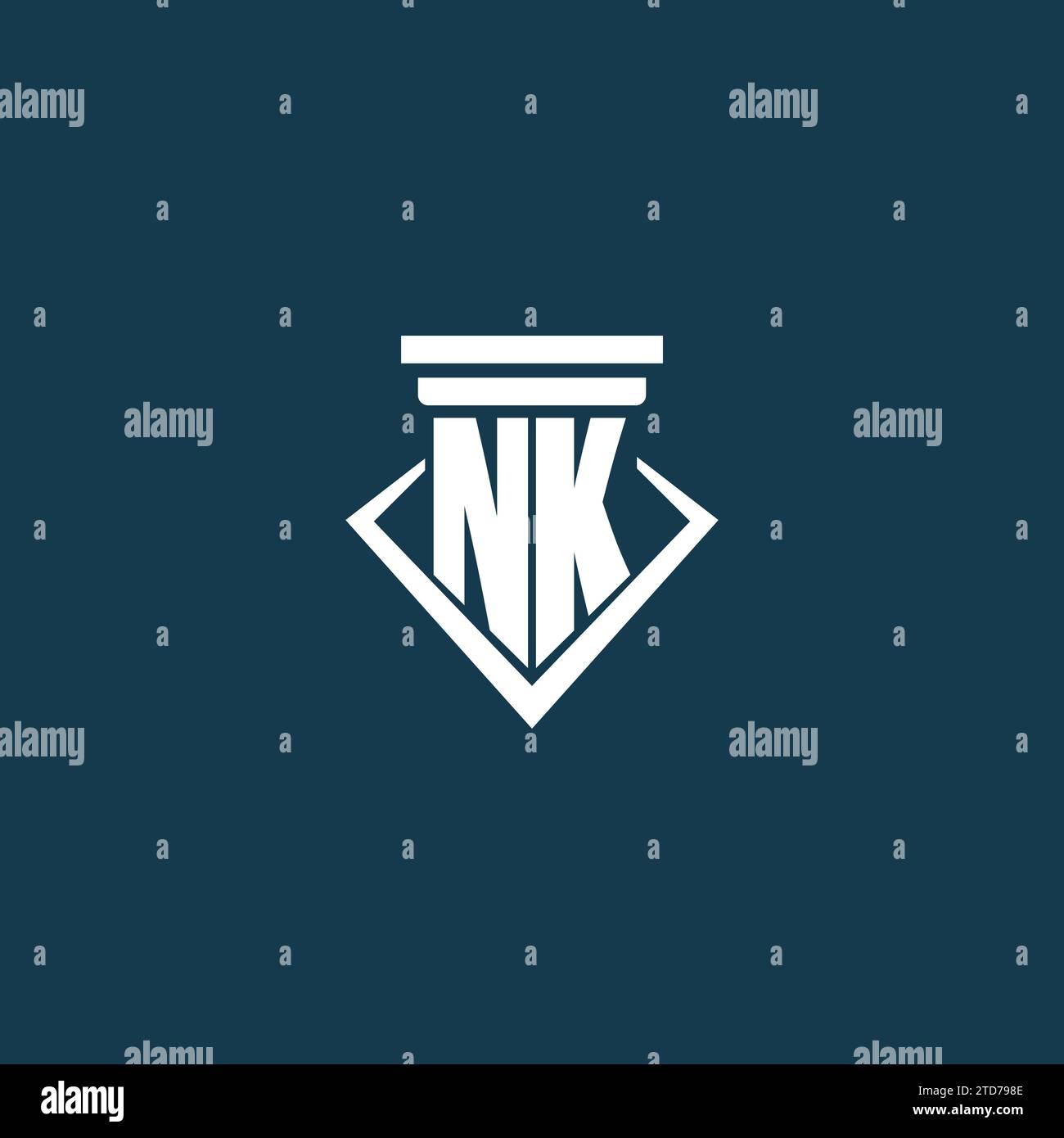 NK initial monogram logo for law firm, lawyer or advocate with pillar ...