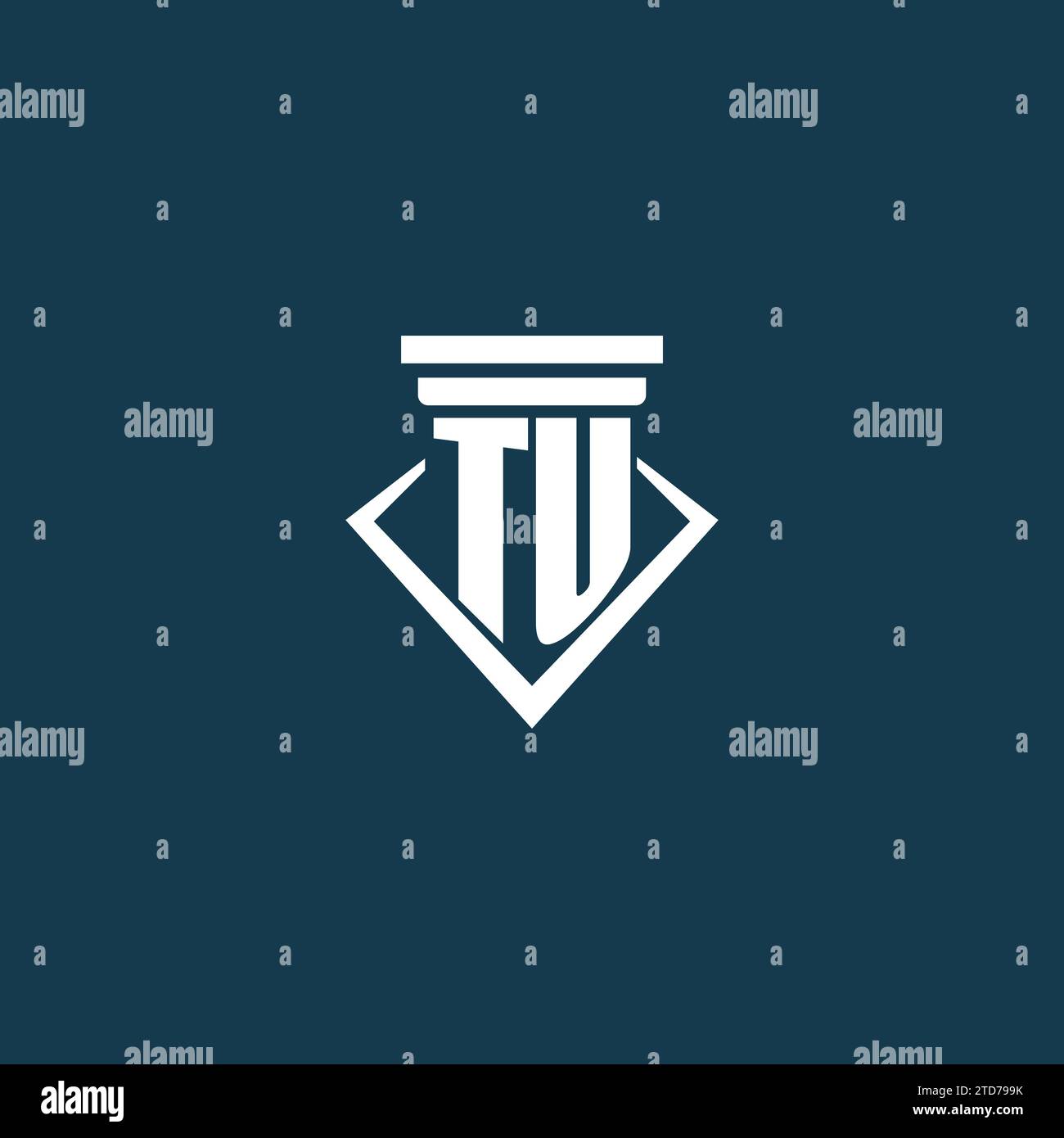 TU initial monogram logo for law firm, lawyer or advocate with pillar ...