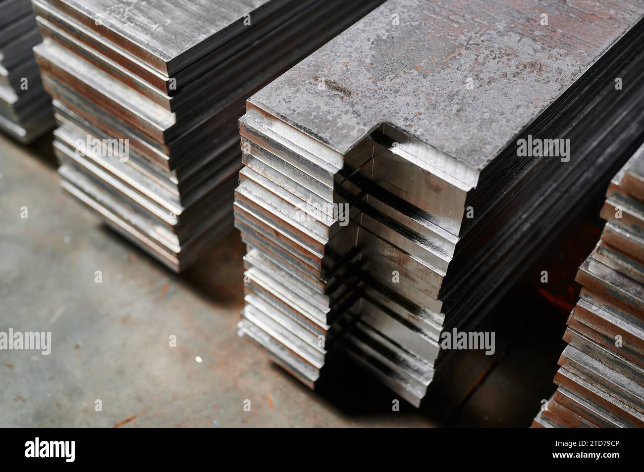 Stacks of details with ground edges and corners on floor Stock Photo ...