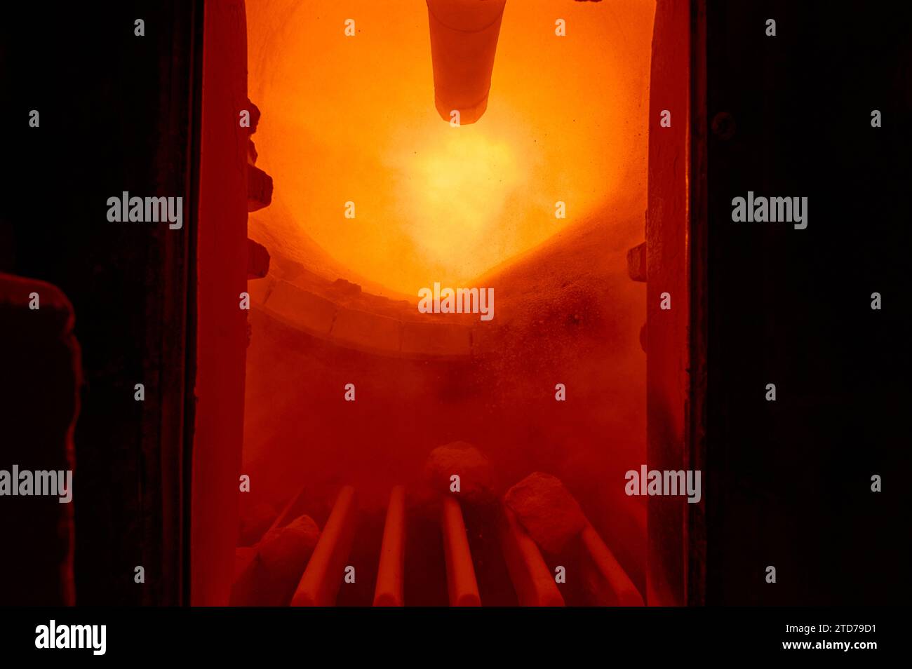 Rotating furnace for limestone roasting at industrial plant Stock Photo ...