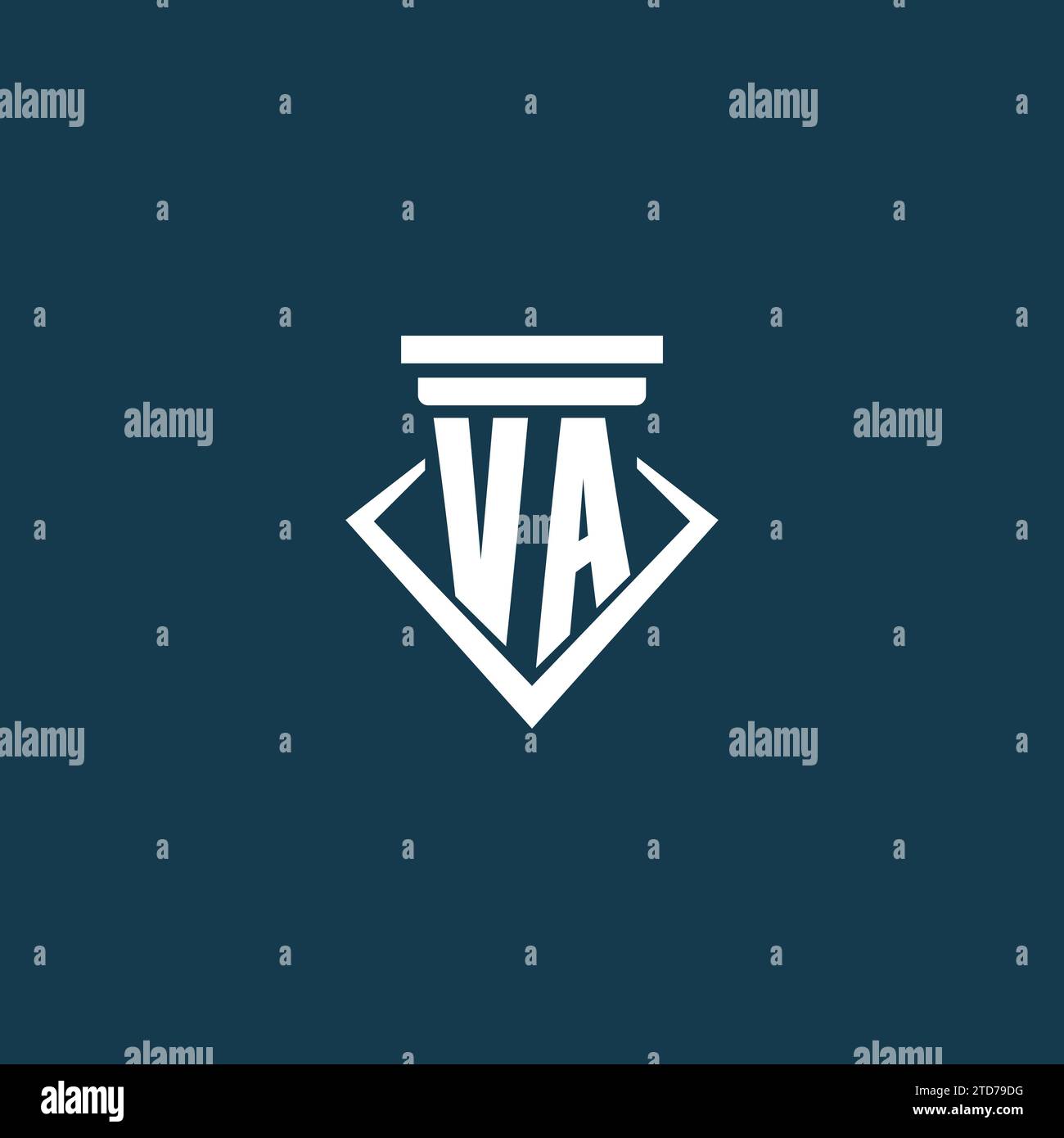 VA initial monogram logo for law firm, lawyer or advocate with pillar ...