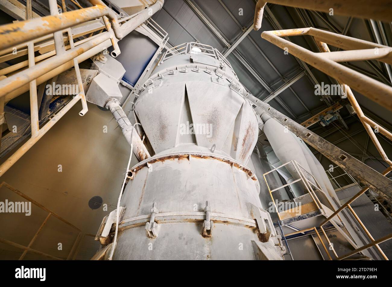 Bag filters blocks and air cyclones at large silica plant Stock Photo ...