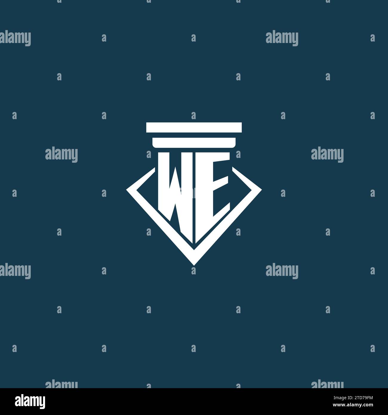 WE initial monogram logo for law firm, lawyer or advocate with pillar ...