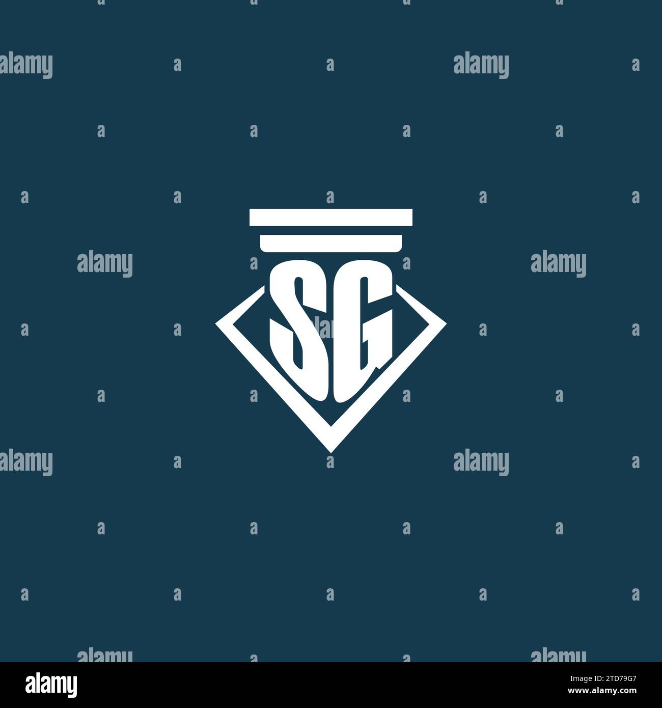SG initial monogram logo for law firm, lawyer or advocate with pillar ...