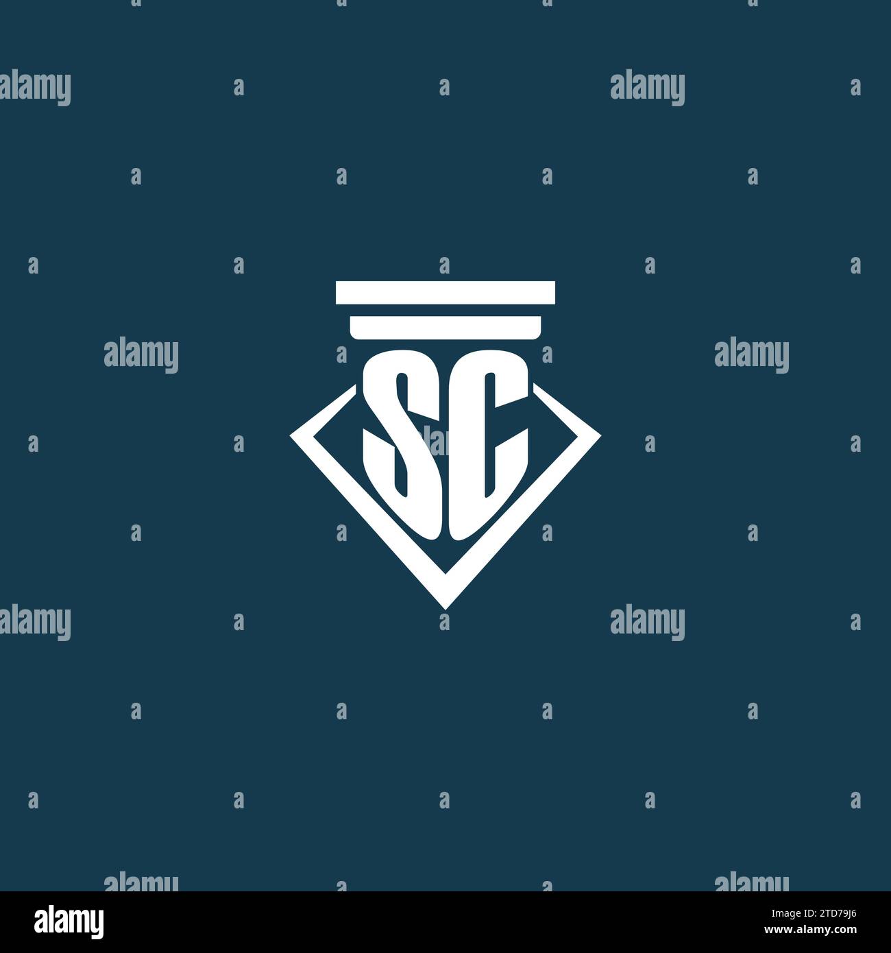 SC initial monogram logo for law firm, lawyer or advocate with pillar ...