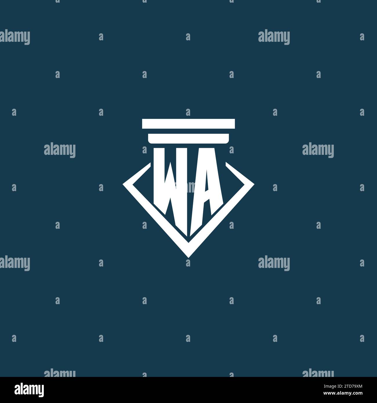 WA initial monogram logo for law firm, lawyer or advocate with pillar ...