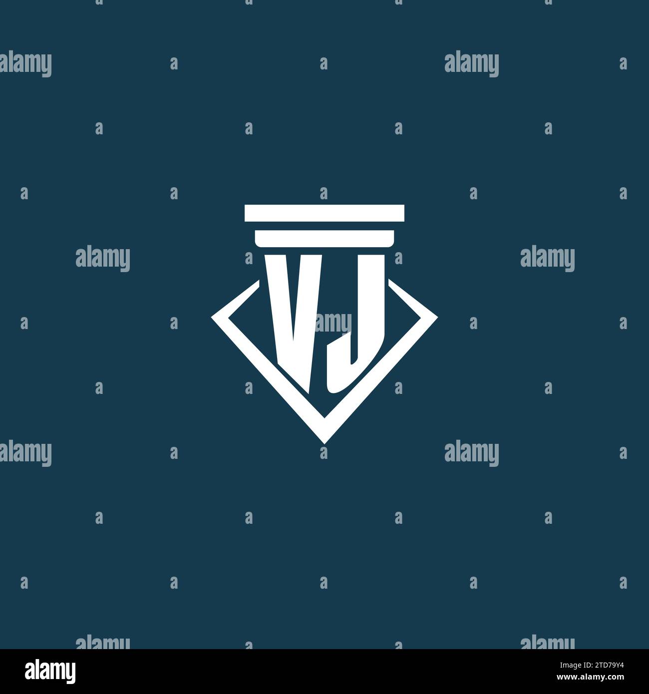 VJ initial monogram logo for law firm, lawyer or advocate with pillar ...