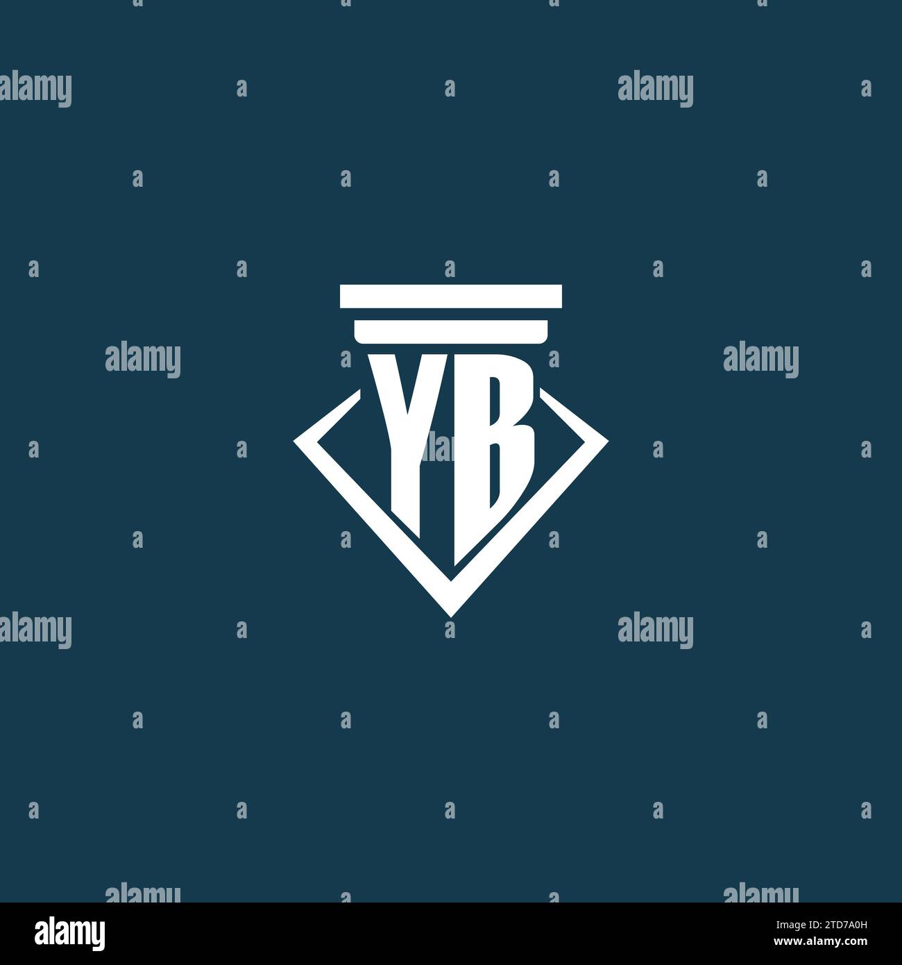 YB initial monogram logo for law firm, lawyer or advocate with pillar ...