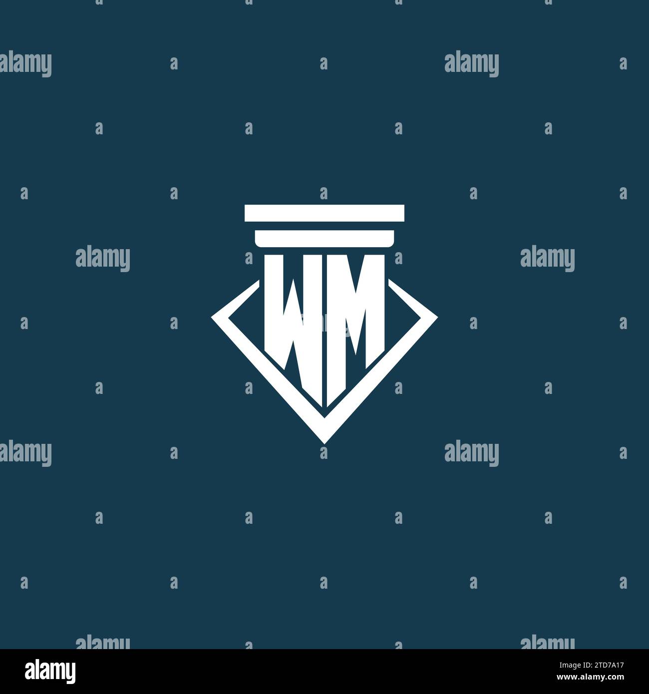 WM initial monogram logo for law firm, lawyer or advocate with pillar ...