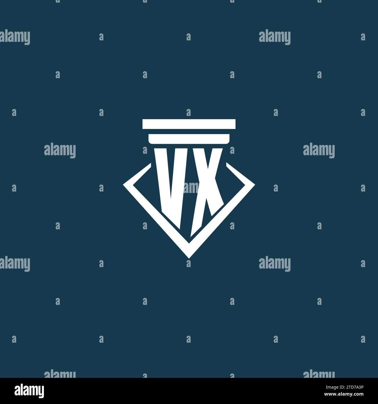 VX initial monogram logo for law firm, lawyer or advocate with pillar ...