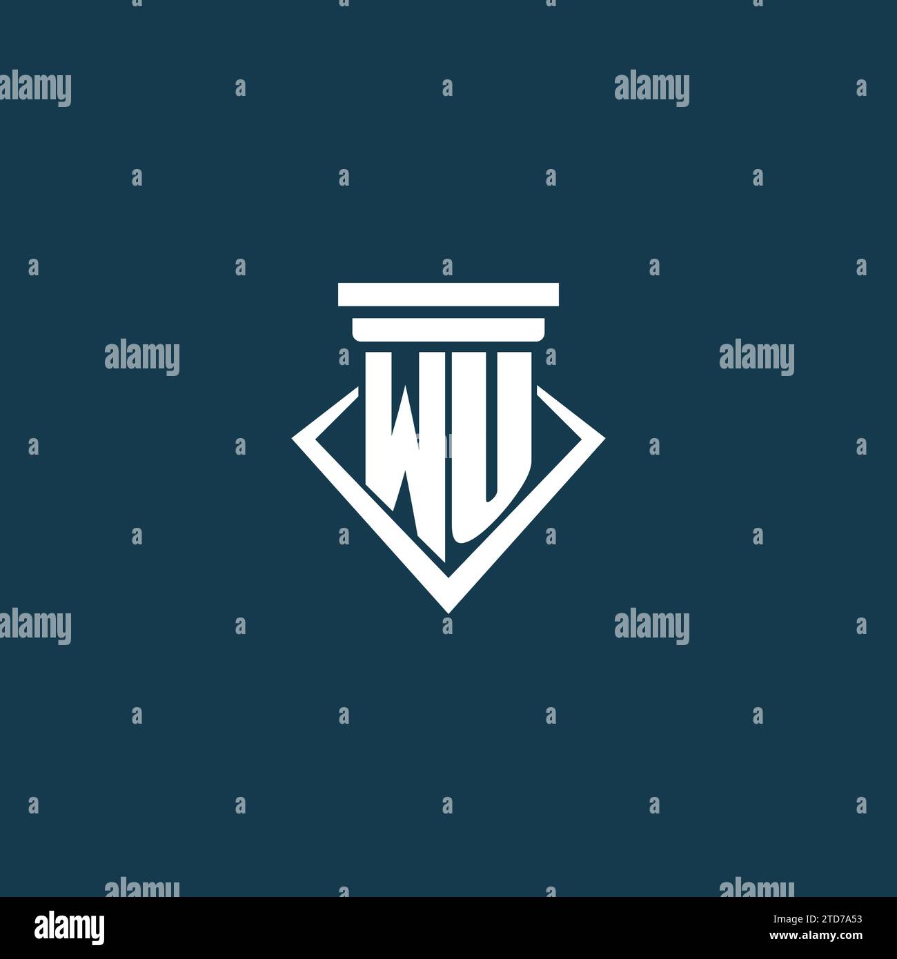 WU initial monogram logo for law firm, lawyer or advocate with pillar ...