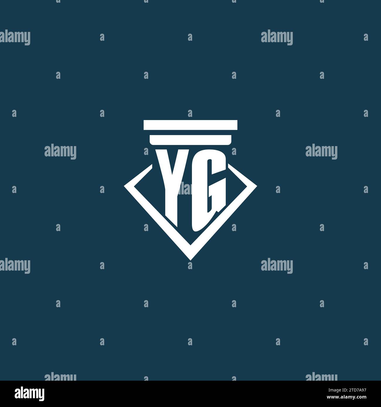 YG initial monogram logo for law firm, lawyer or advocate with pillar icon design ideas Stock ...