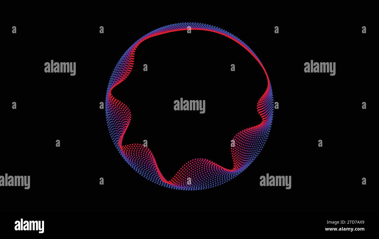 abstract smooth red and blue circle wave on a black background Stock ...