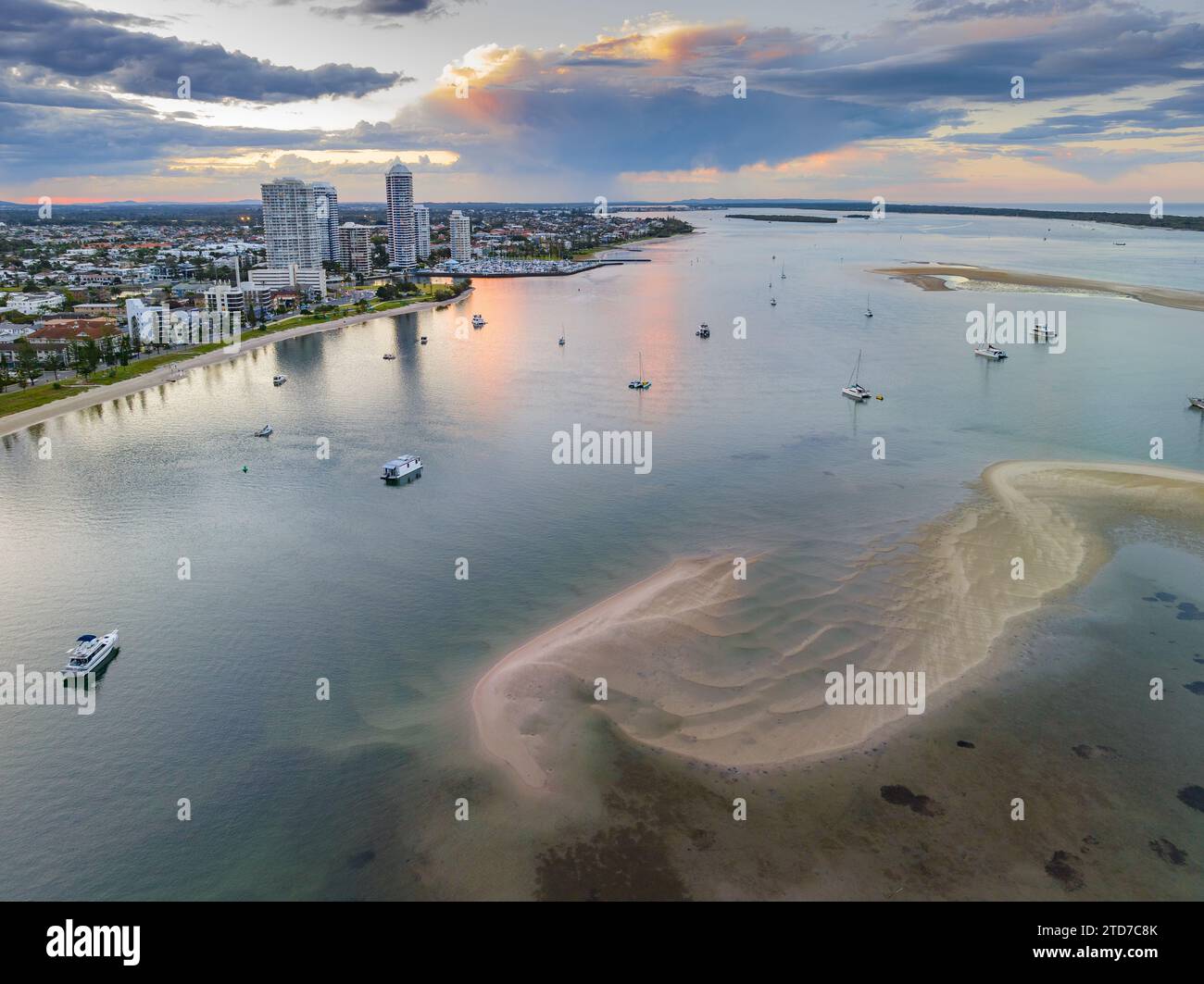 Storm clouds over waterfront real estate at Labrador on the Gold Coast ...