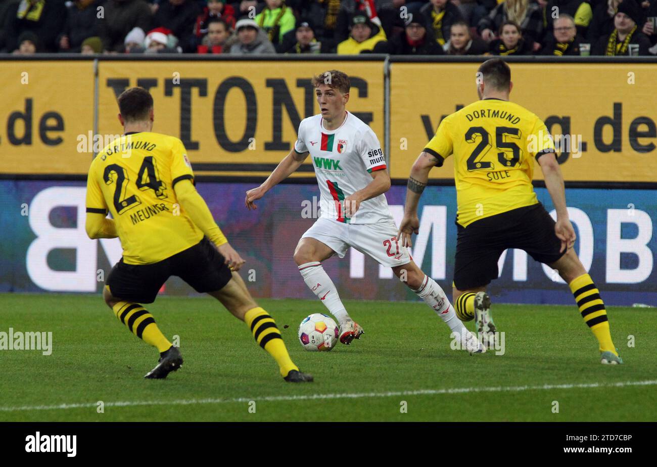 AUGSBURG, Germany - 16. December 2023: #27 Arne ENGELS vs Niklas SUELE ...