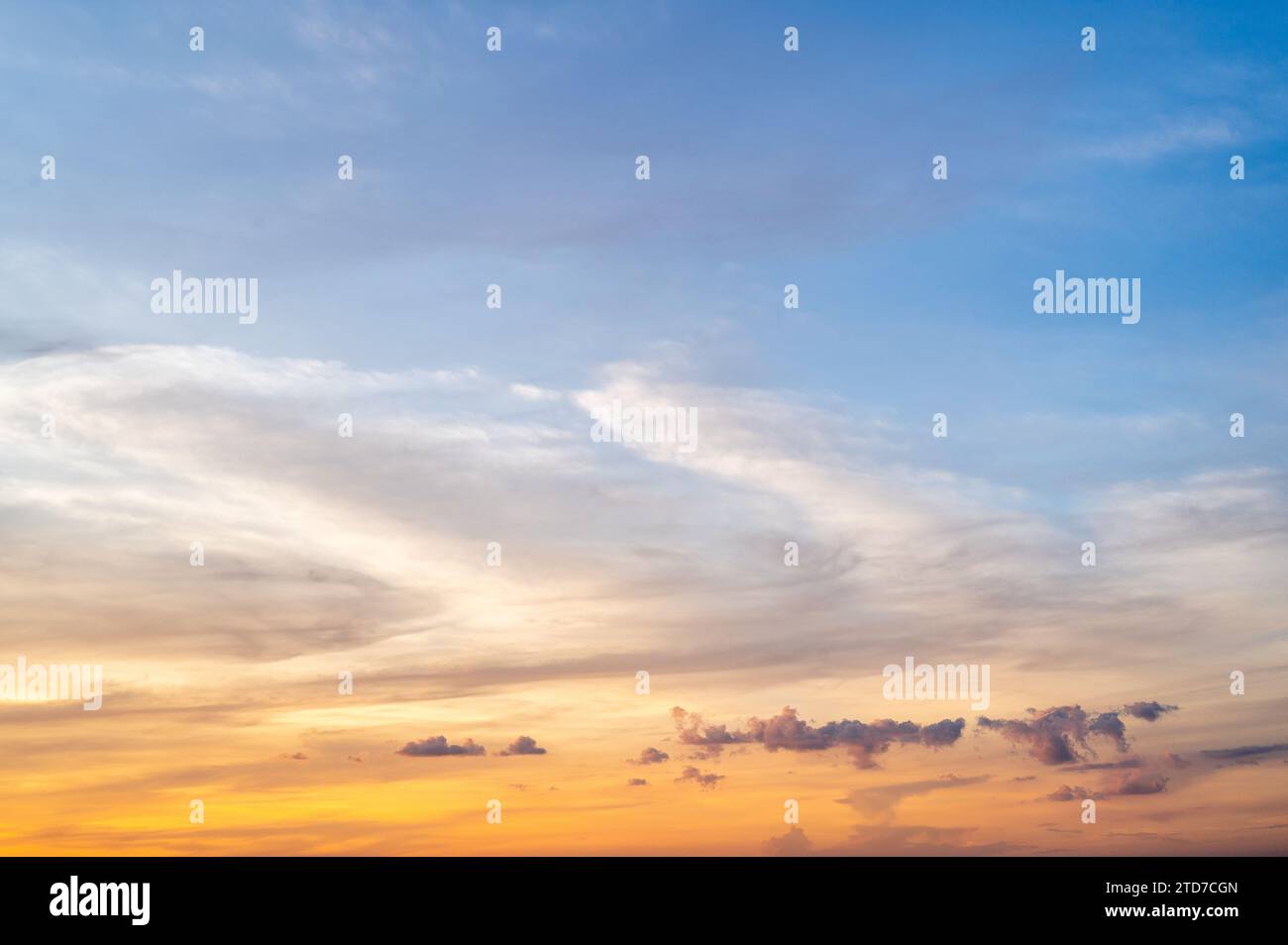 Fluffy clouds at sunset. Sunset Sunrise Sundown Sky with colorful ...
