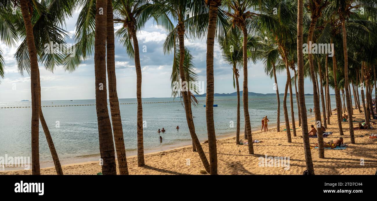 Pattaya, Thailand - December 15, 2023: Jomtien Beach is one of the ...