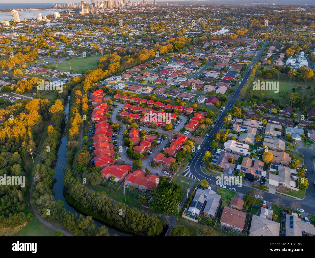 Overview of a real estate in a coastal suburb at Labrador on the Gold ...