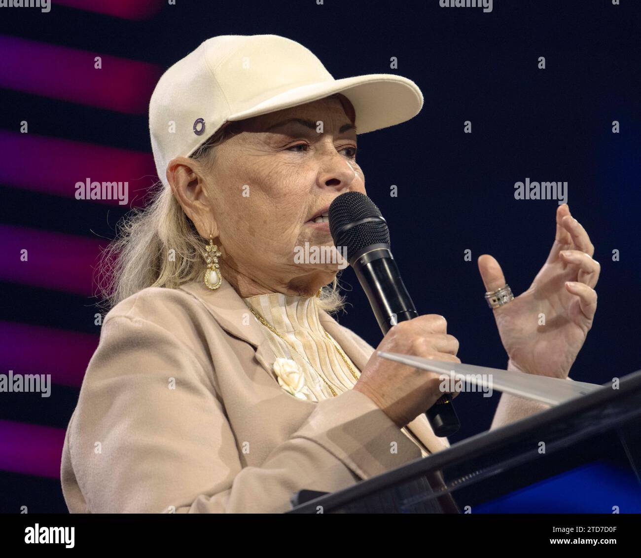 Phoenix, Arizona, USA. 16th Dec, 2023. ROSEANNE BARR speaks on Day One ...