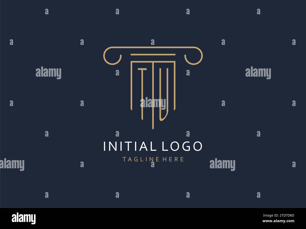 TU initial with pillar shape logo design, creative monogram logo design ...