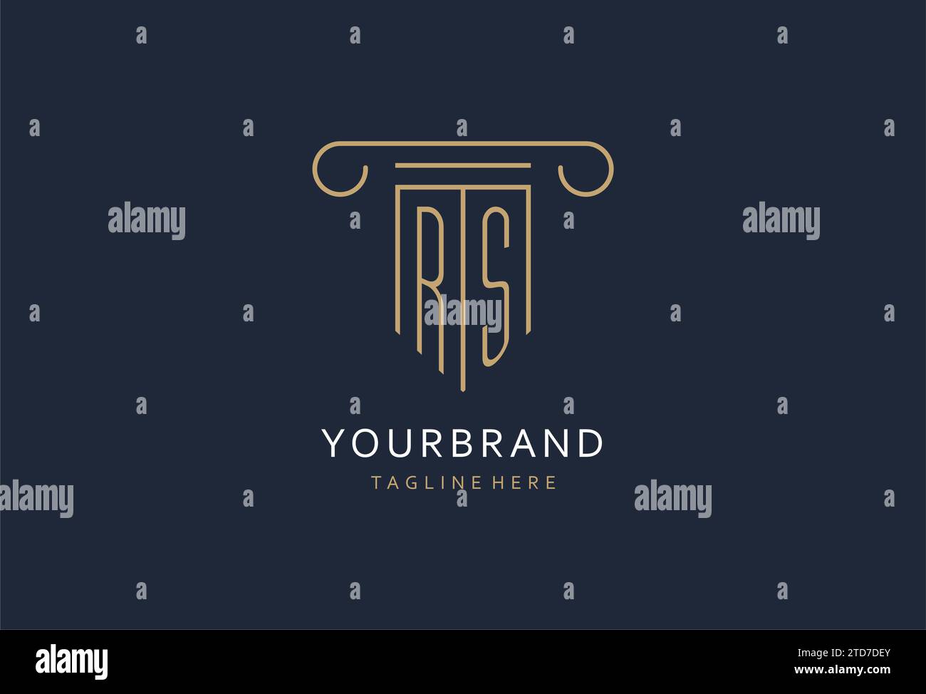 RS initial with pillar shape logo design, creative monogram logo design ...