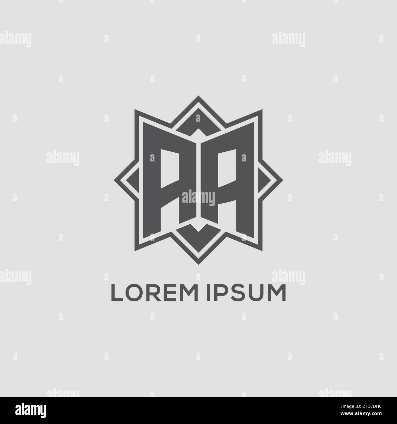 Monogram AA logo with eight point star style design vector graphic ...