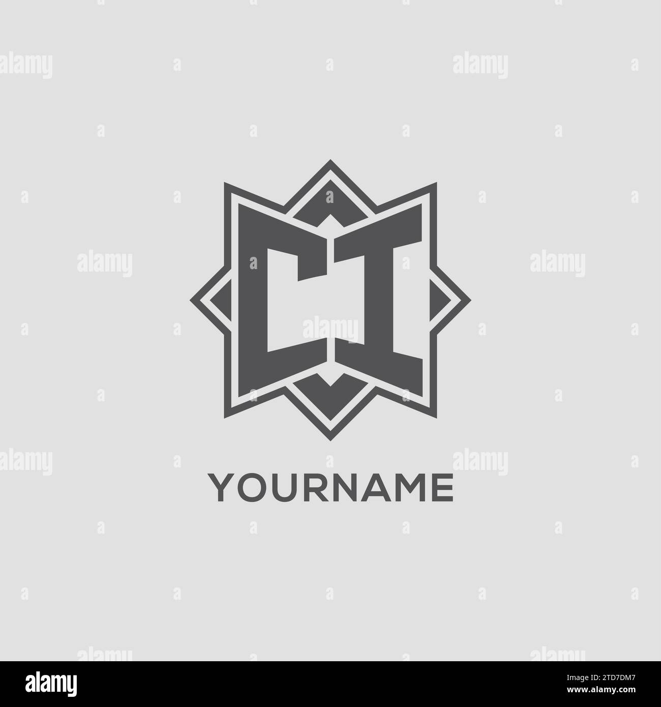 Monogram CI logo with eight point star style design vector graphic Stock Vector Image & Art - Alamy