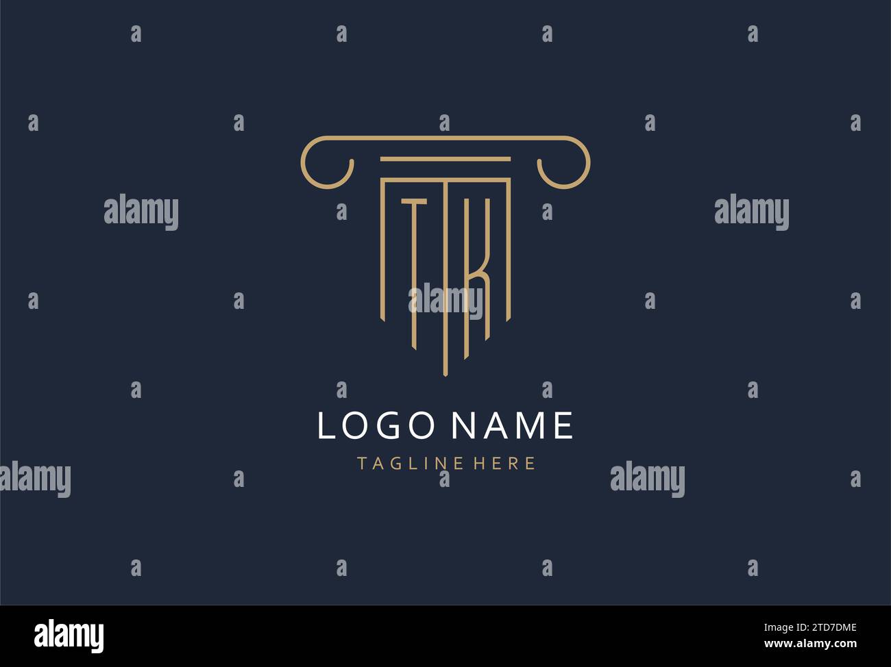 TK initial with pillar shape logo design, creative monogram logo design for law firm design ...