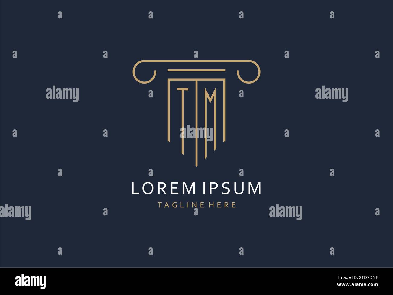 TM initial with pillar shape logo design, creative monogram logo design ...