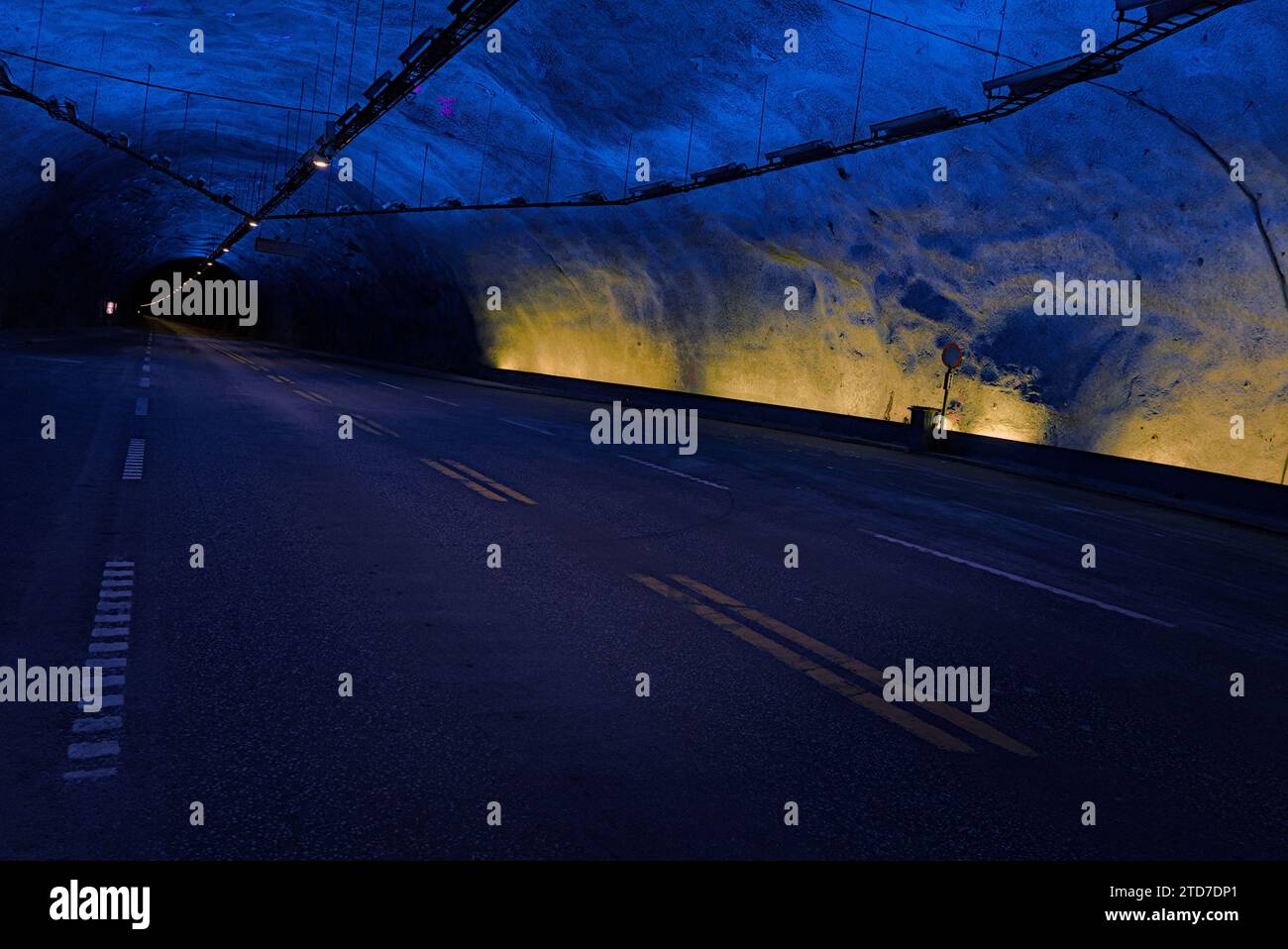 Blue chamber in the longest tunnel in Norway Stock Photo - Alamy