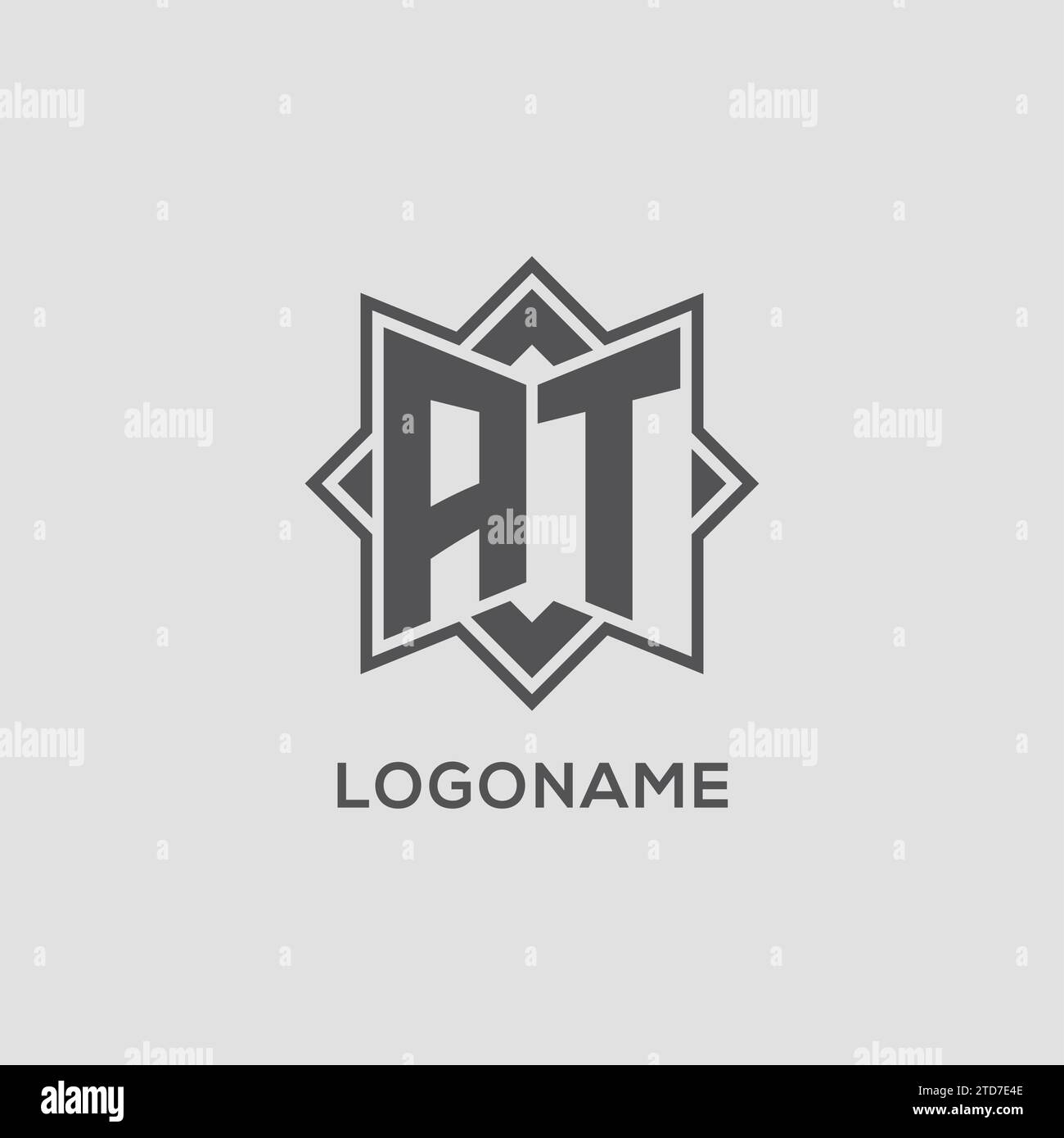 Monogram AT logo with eight point star style design vector graphic Stock Vector Image & Art - Alamy