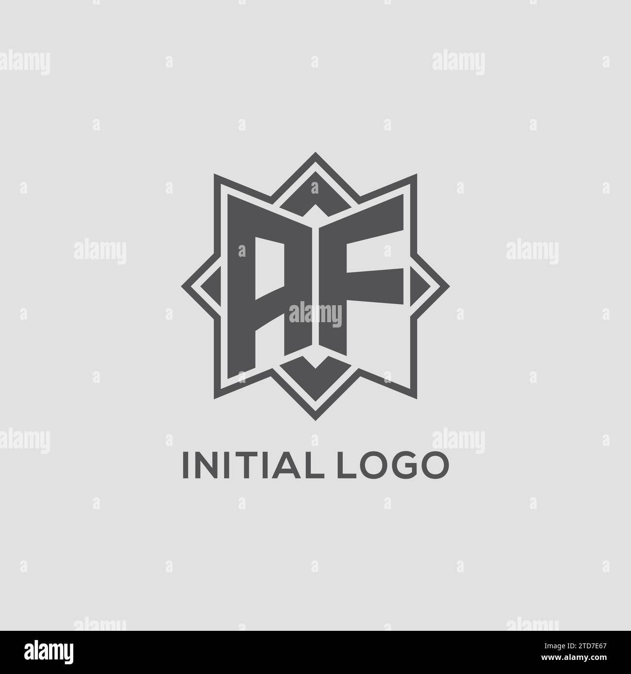 Monogram AF logo with eight point star style design vector graphic ...