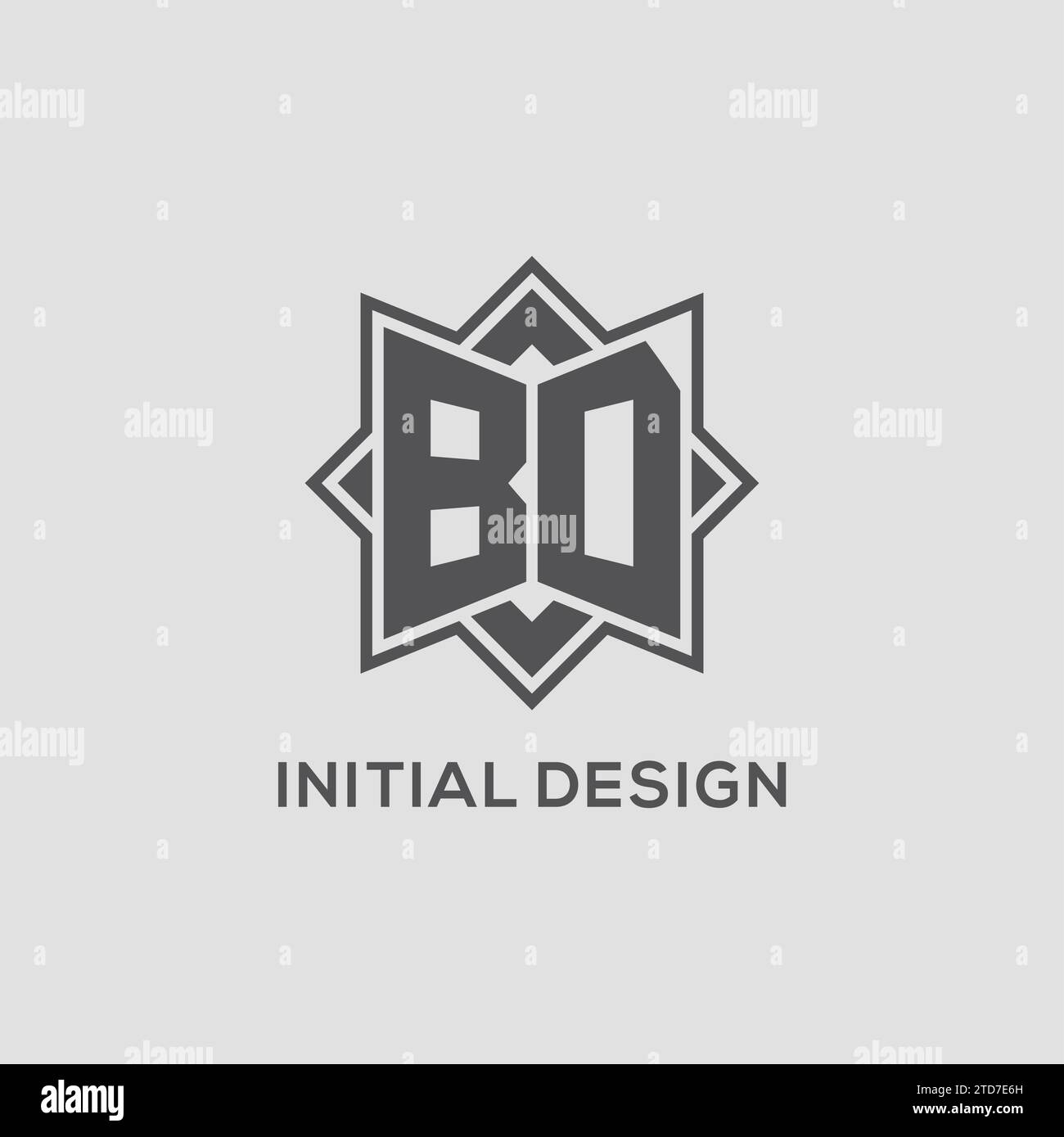 Monogram BD logo with eight point star style design vector graphic ...