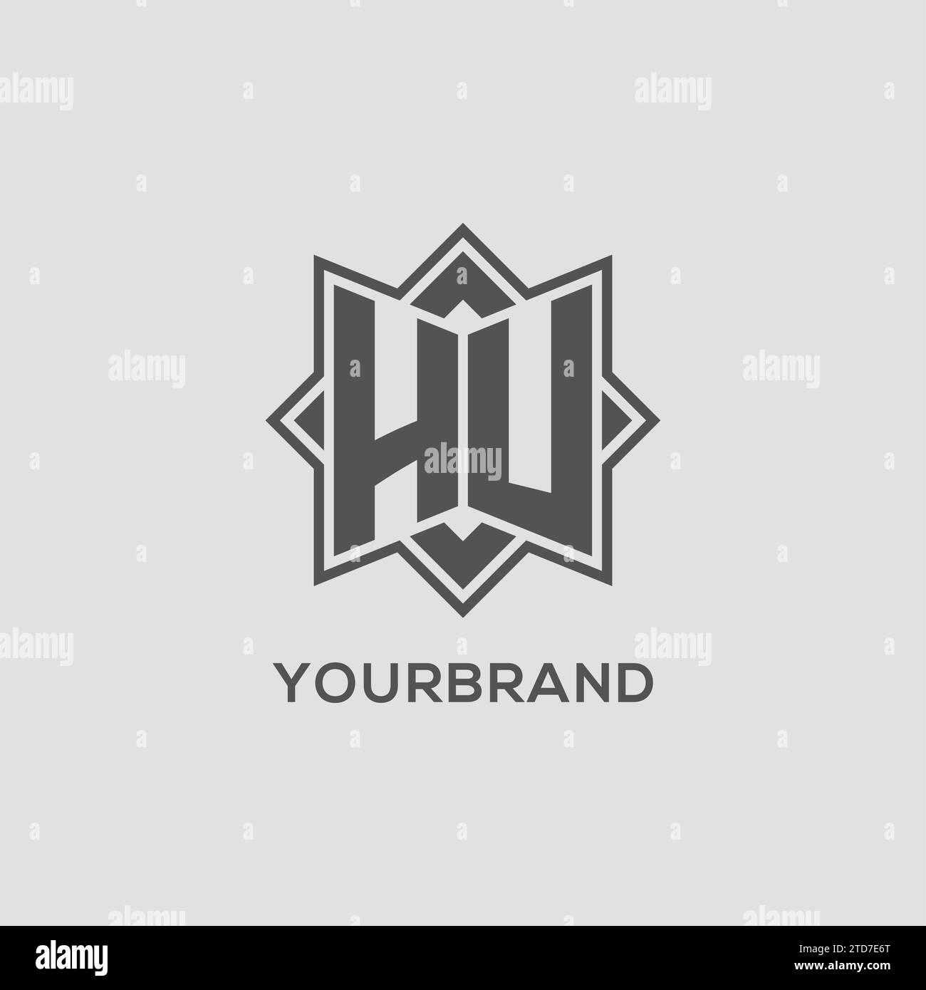 Monogram HU logo with eight point star style design vector graphic Stock Vector Image & Art - Alamy