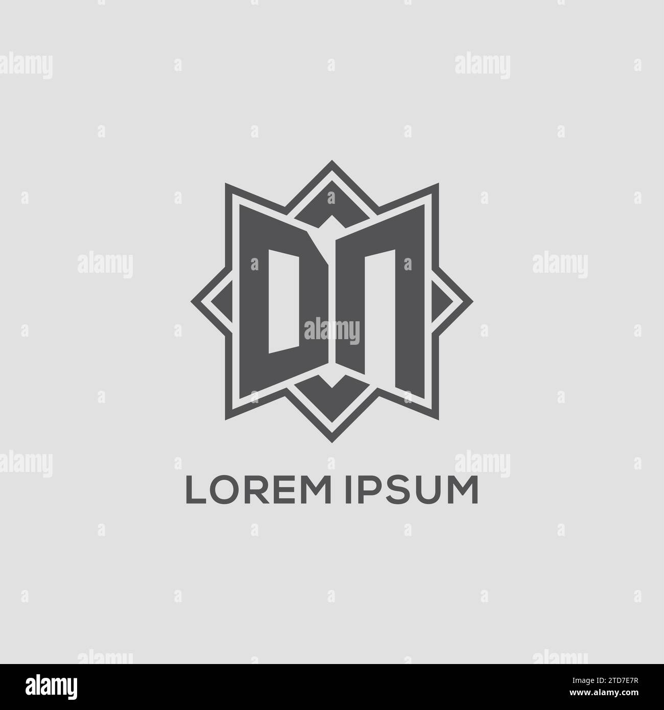 Monogram DN logo with eight point star style design vector graphic ...