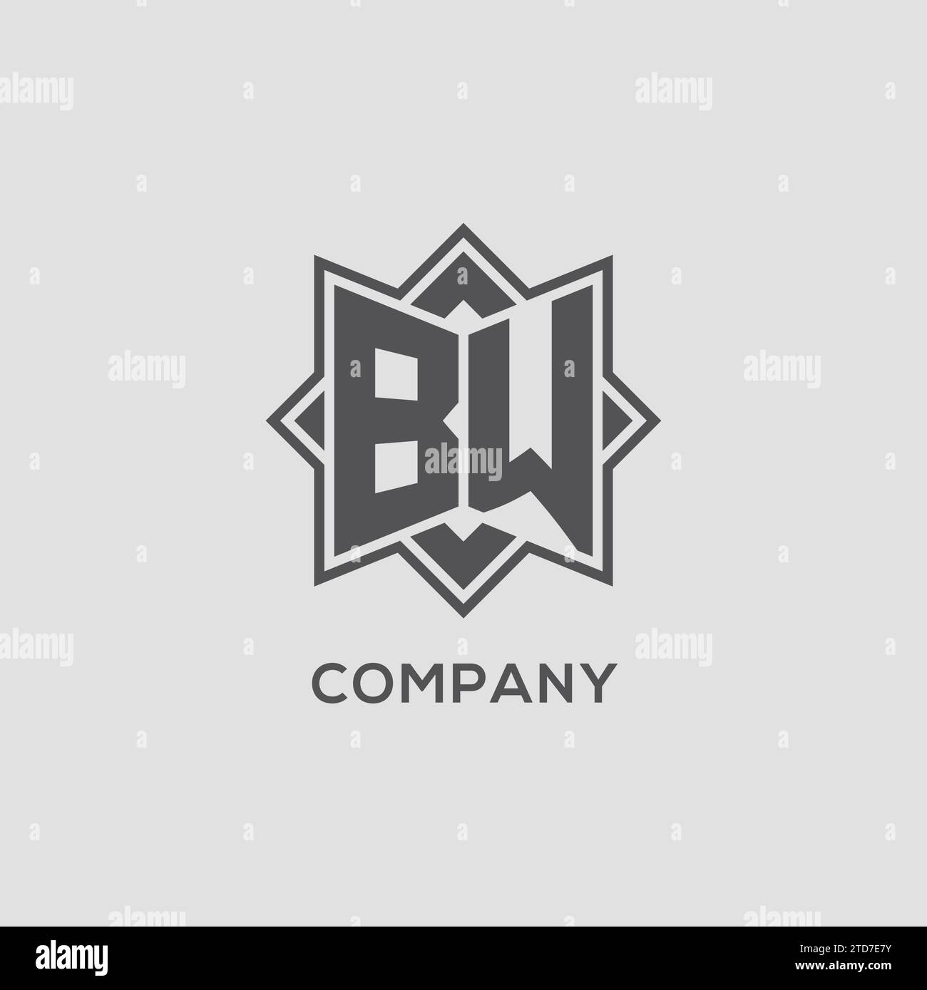 Monogram BW logo with eight point star style design vector graphic ... Monogram BW logo with eight point star style design vector graphic ...
