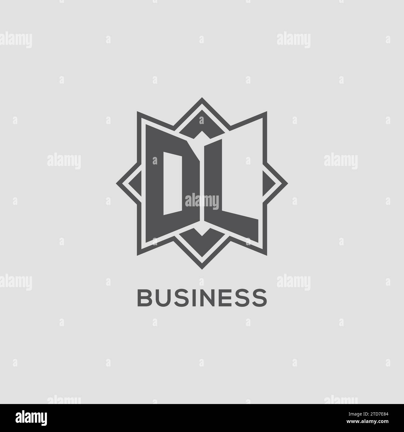 Monogram DL logo with eight point star style design vector graphic ...