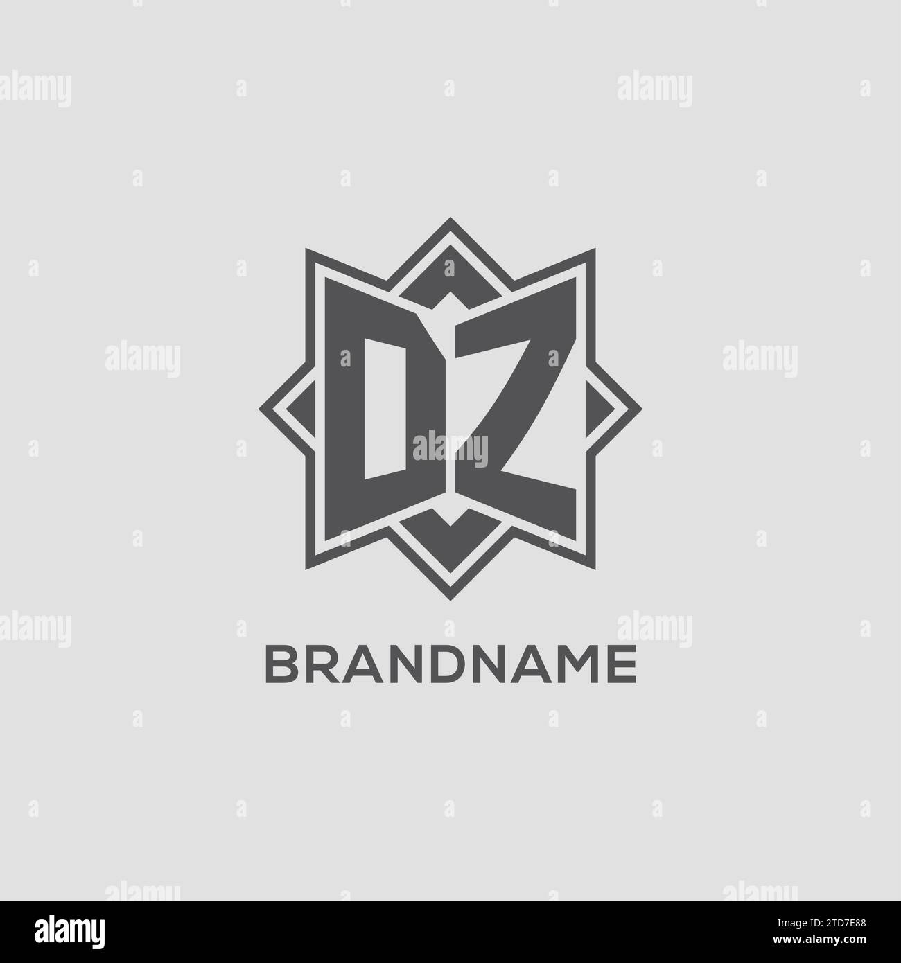 Monogram DZ logo with eight point star style design vector graphic Stock Vector Image & Art - Alamy