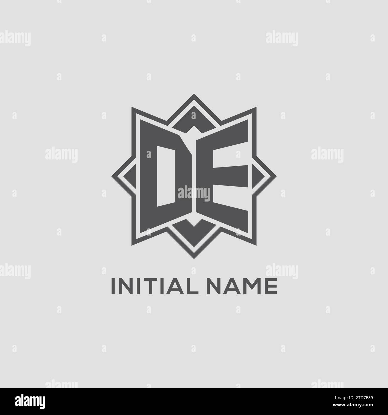 Monogram DE logo with eight point star style design vector graphic Stock Vector Image & Art - Alamy