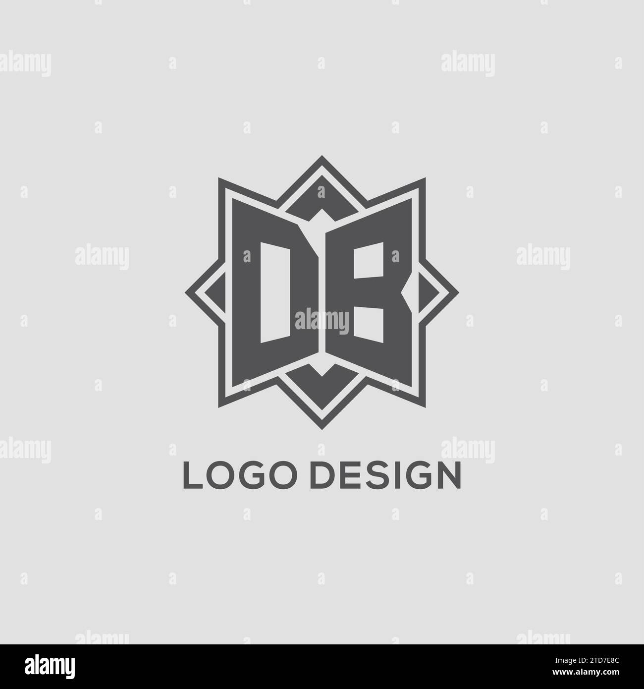 Monogram DB logo with eight point star style design vector graphic Stock Vector Image & Art - Alamy