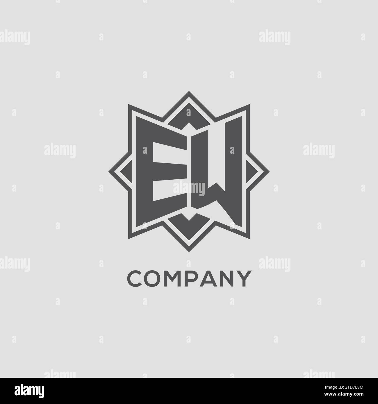 Monogram EW logo with eight point star style design vector graphic Stock Vector Image & Art - Alamy