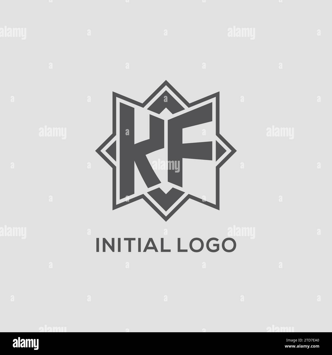 Monogram KF logo with eight point star style design vector graphic Stock Vector Image & Art - Alamy