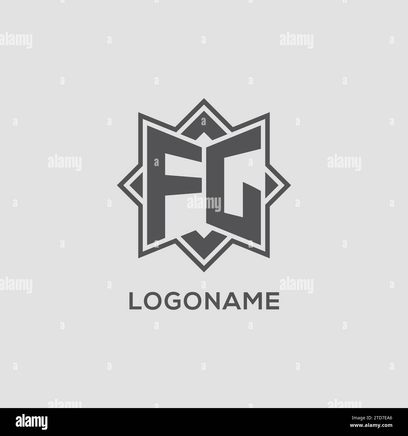 Monogram FG logo with eight point star style design vector graphic Stock Vector Image & Art - Alamy