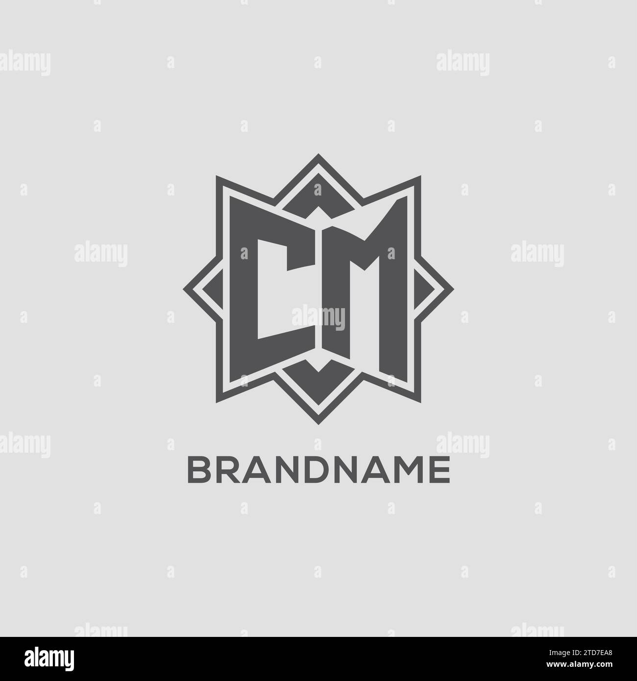 Monogram CM logo with eight point star style design vector graphic Stock Vector Image & Art - Alamy